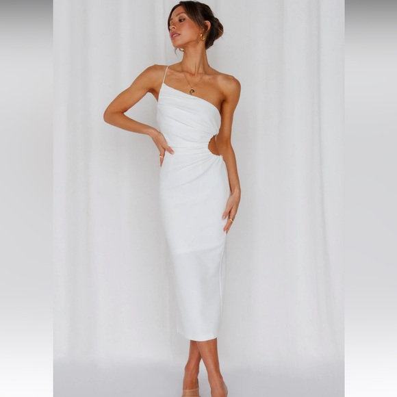 Hello Molly | Dresses | Smooth Lines Midi Dress White Medium | Poshmark